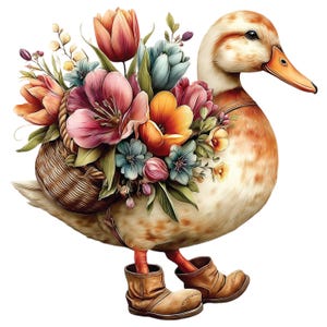 Easter Ducks Illustration Set: Spring Holiday Animal Art 34 PNG - Etsy