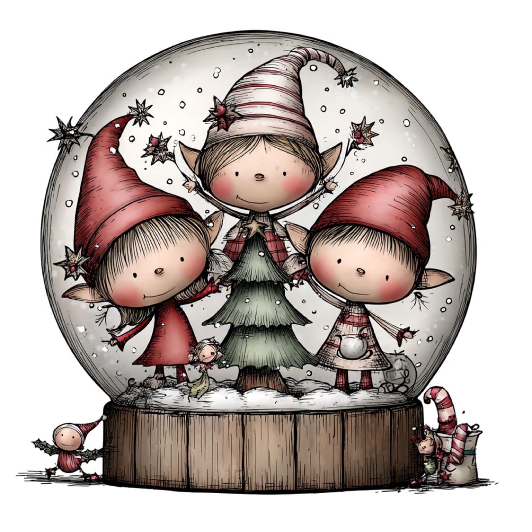Whimsical Christmas Clipart Bundle – Cute Holiday PNG Set (digital ...