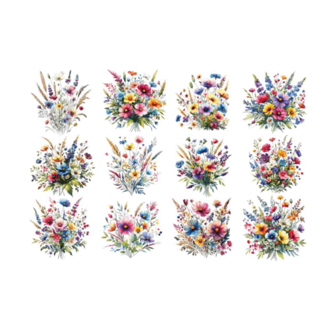 29 PNG Watercolor Meadow Flowers Clipart PNG ,download,digital ...