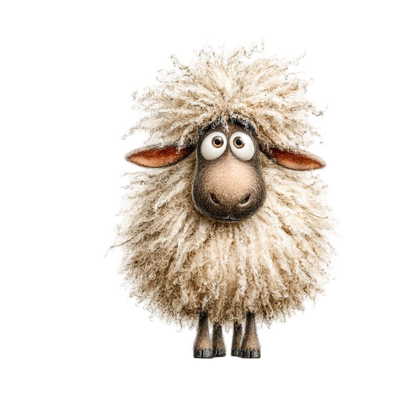 Quirky Sheep Clipart: Funny Farm Animal PNG Images (digital Download ...