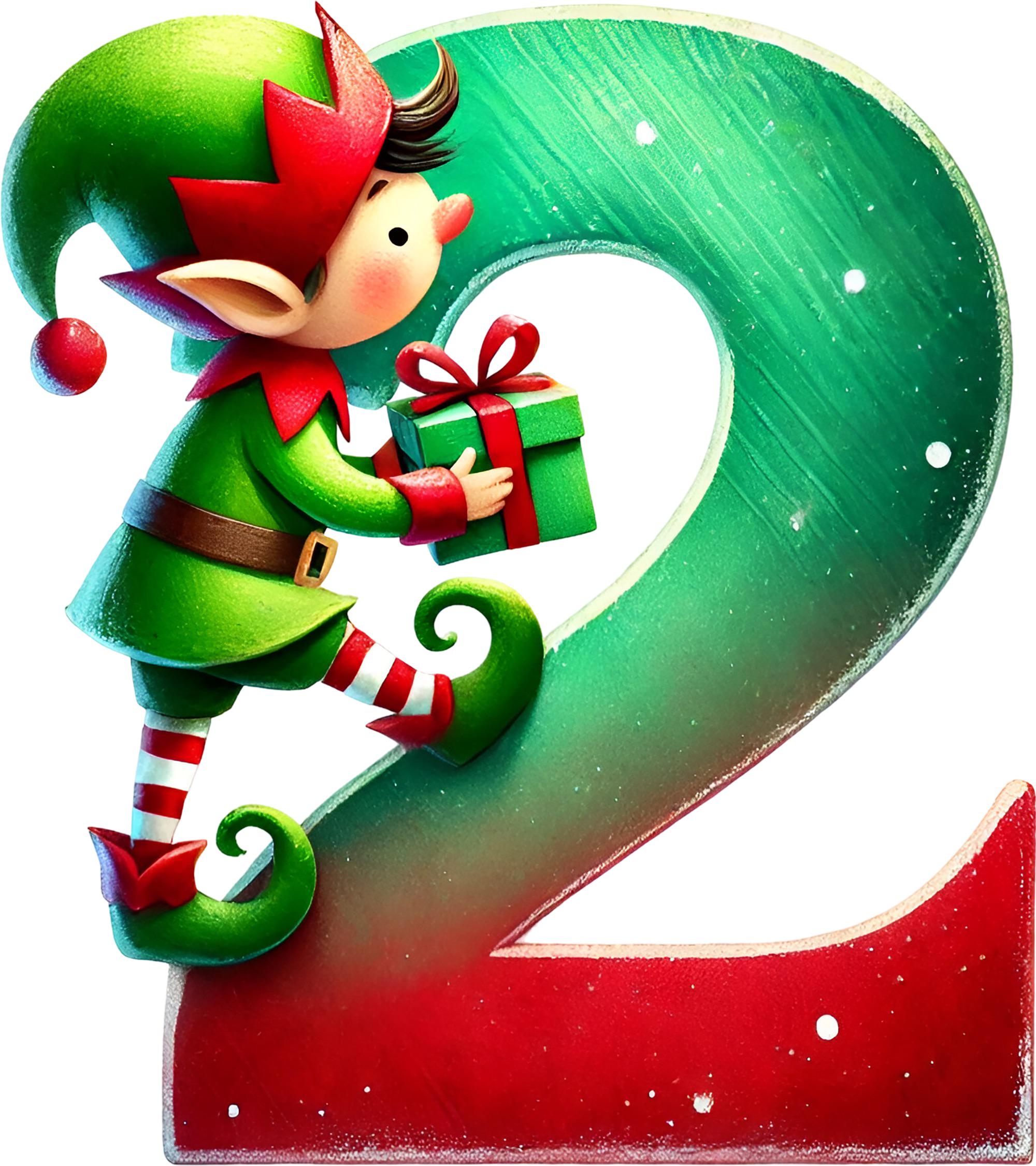 Christmas Elf Alphabet Numbers: Holiday Letter PNG Images (digital ...