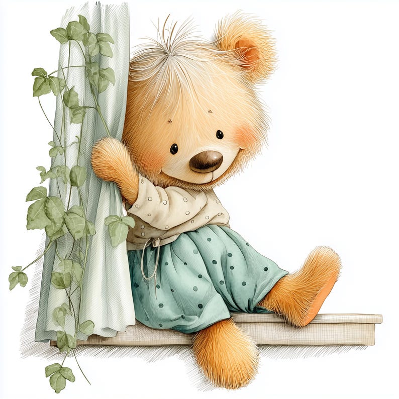 12 PNG Spring Teddy Bear Clipart Set Bundle,instant Download,commercial ...
