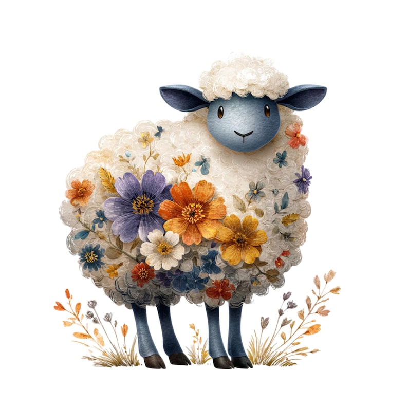 Quirky Sheep Clipart: Funny Farm Animal PNG Images (digital Download ...