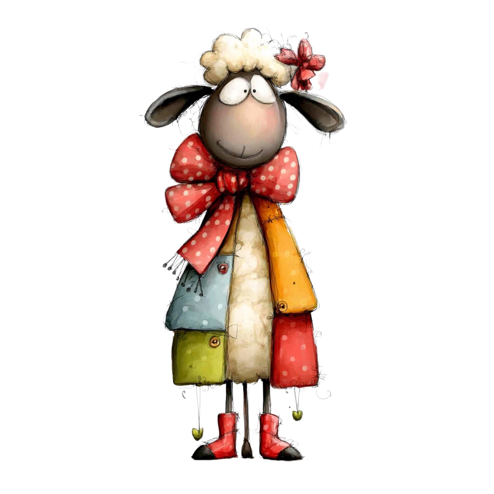Funny Christmas Sheep Clipart – Cute Holiday Animal PNG Bundle (digital ...
