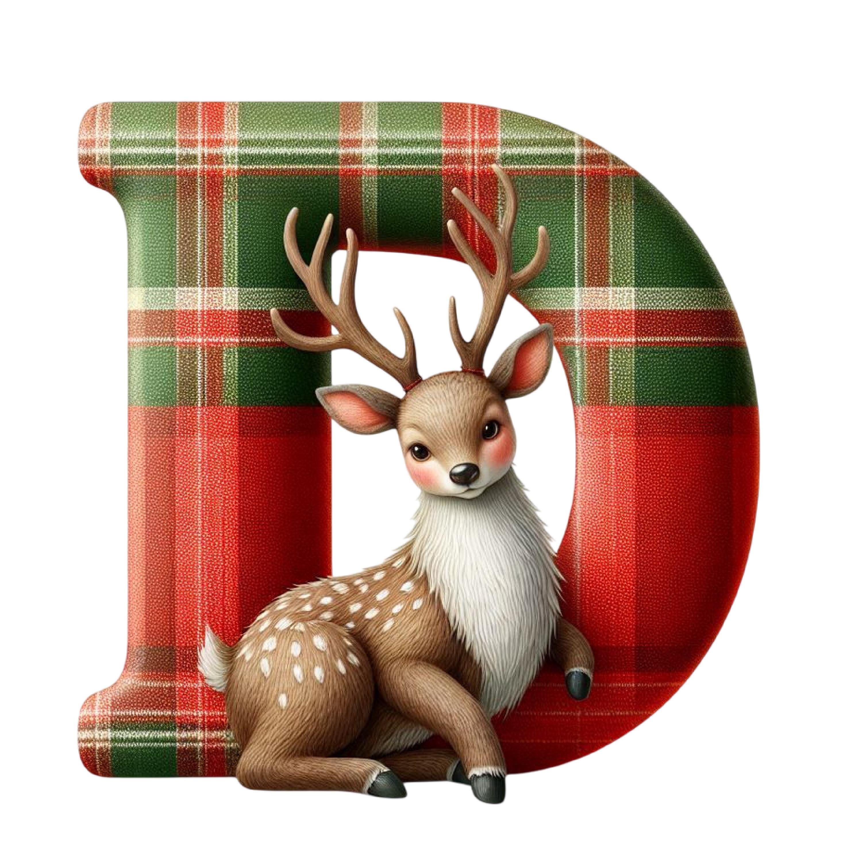 Christmas Reindeer Alphabet PNG – Festive Letter Clipart Set (digital ...