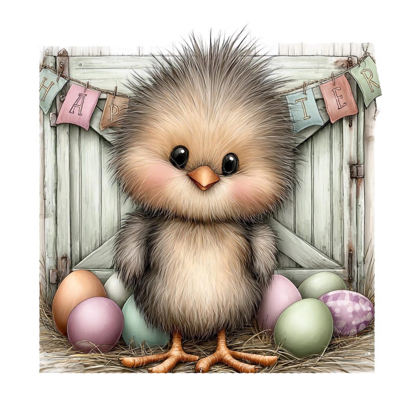Whimsical Easter Farm Animals PNG Set: Watercolor Clipart Bundle 35 PNG ...
