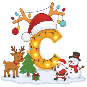 Christmas Alphabet Numbers: Holiday Letter PNG Images (digital Download ...