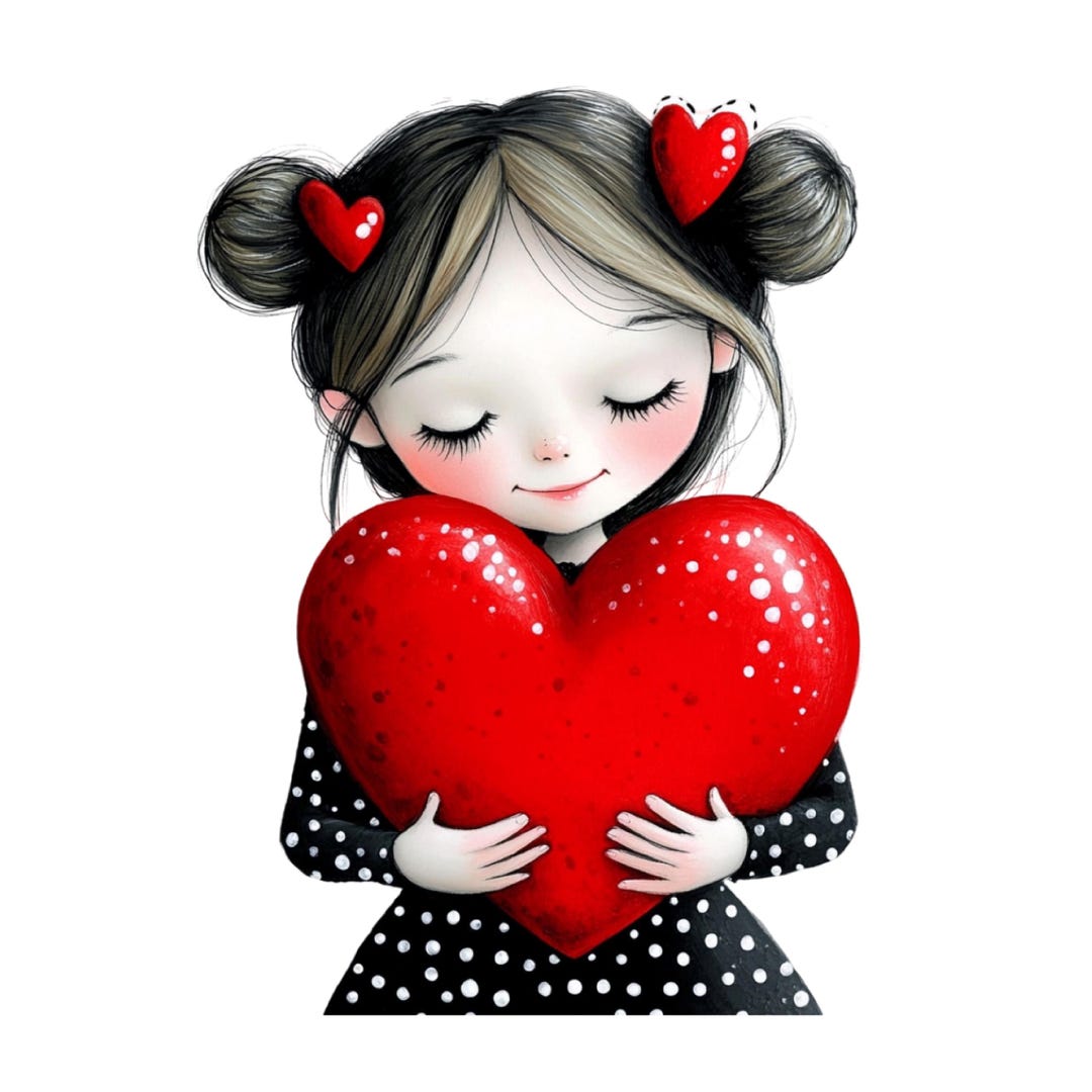 Cute Girl Clipart: Whimsical Watercolor PNG for Crafts & Stickers ...