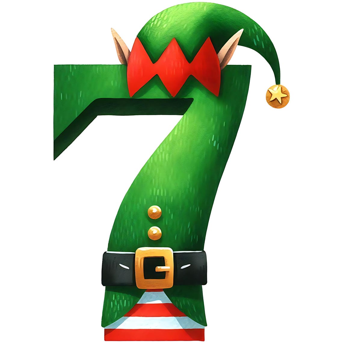 Christmas Elf Alphabet Clipart: Festive Holiday Letters & Numbers PNG ...