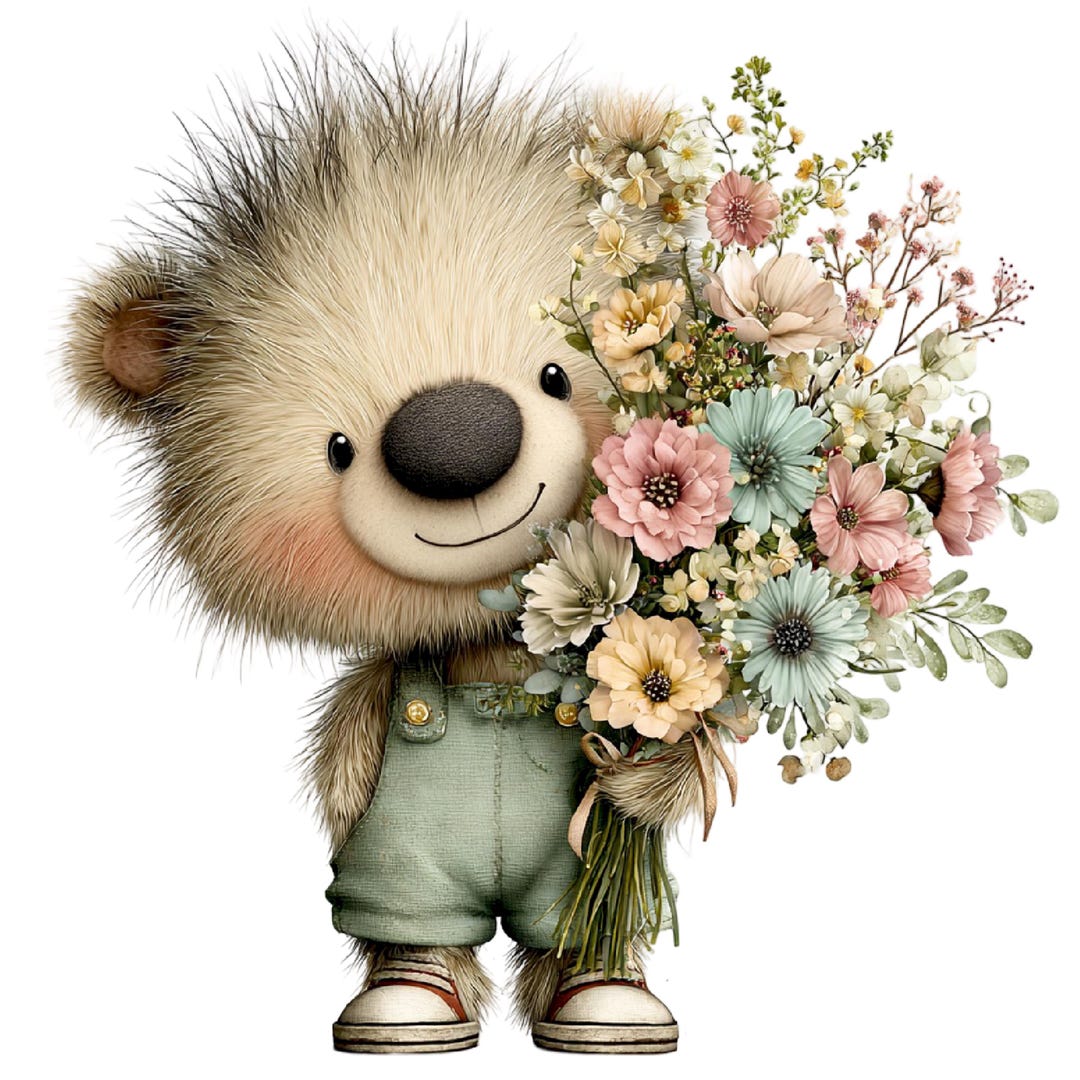 Spring Teddy Bear Illustration Set: Seasonal Animal Character Art 31 ...