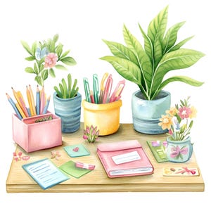 Spring School Clipart PNG Bundle: Scrapbooking & Commercial Use ...