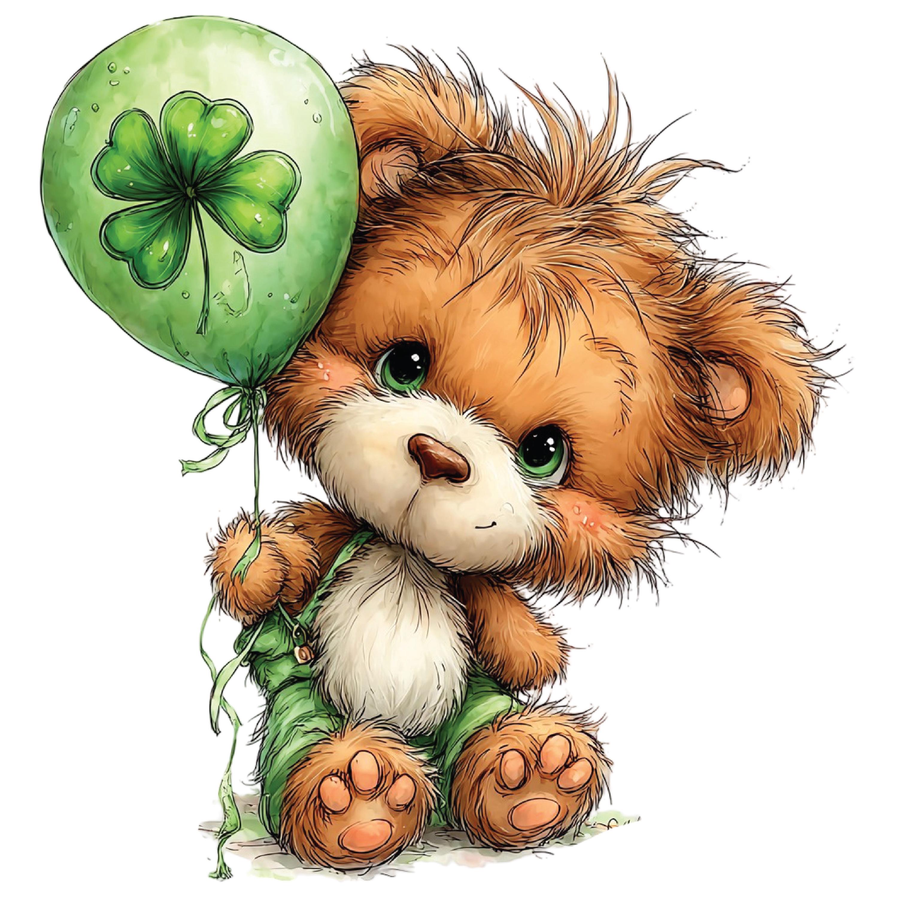 St. Patrick’s Teddy Bear Illustration: Irish Holiday Character Set 37 ...