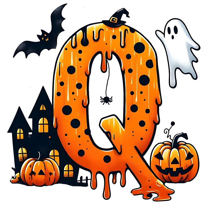 Halloween Alphabet Letters Clipart: Spooky A–Z PNG Images for ...