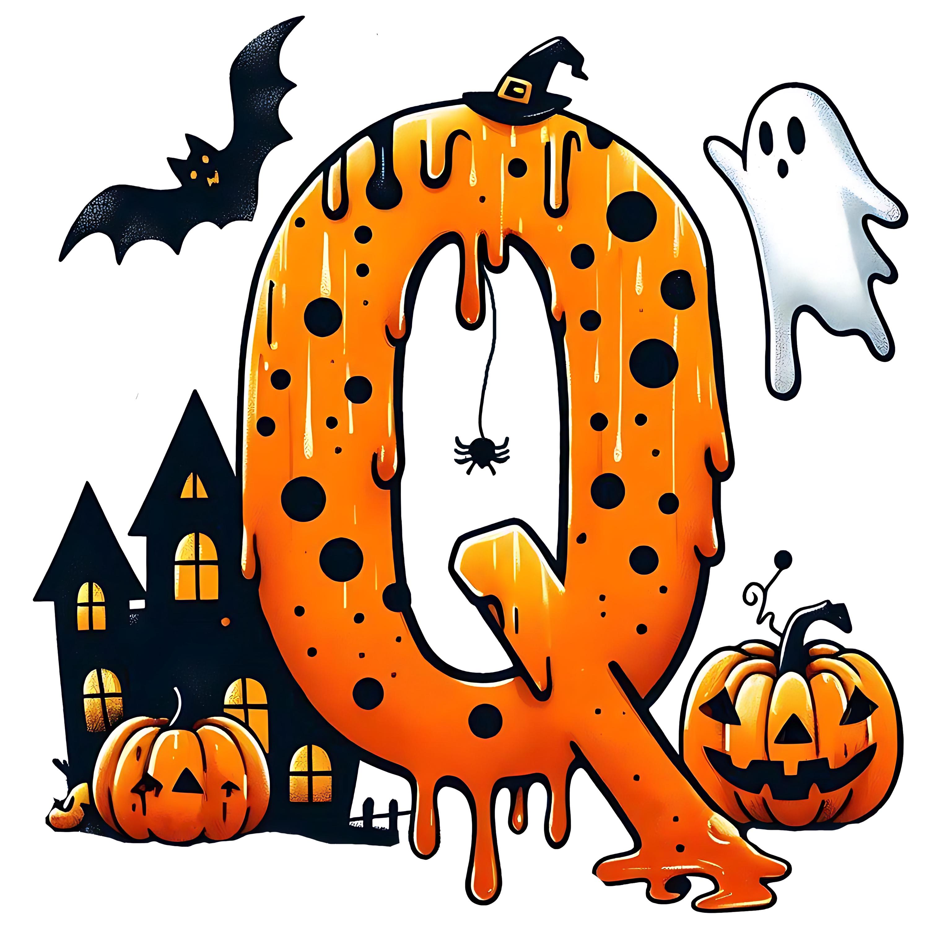 Halloween Alphabet Letters Clipart: Spooky A–Z PNG Images for ...
