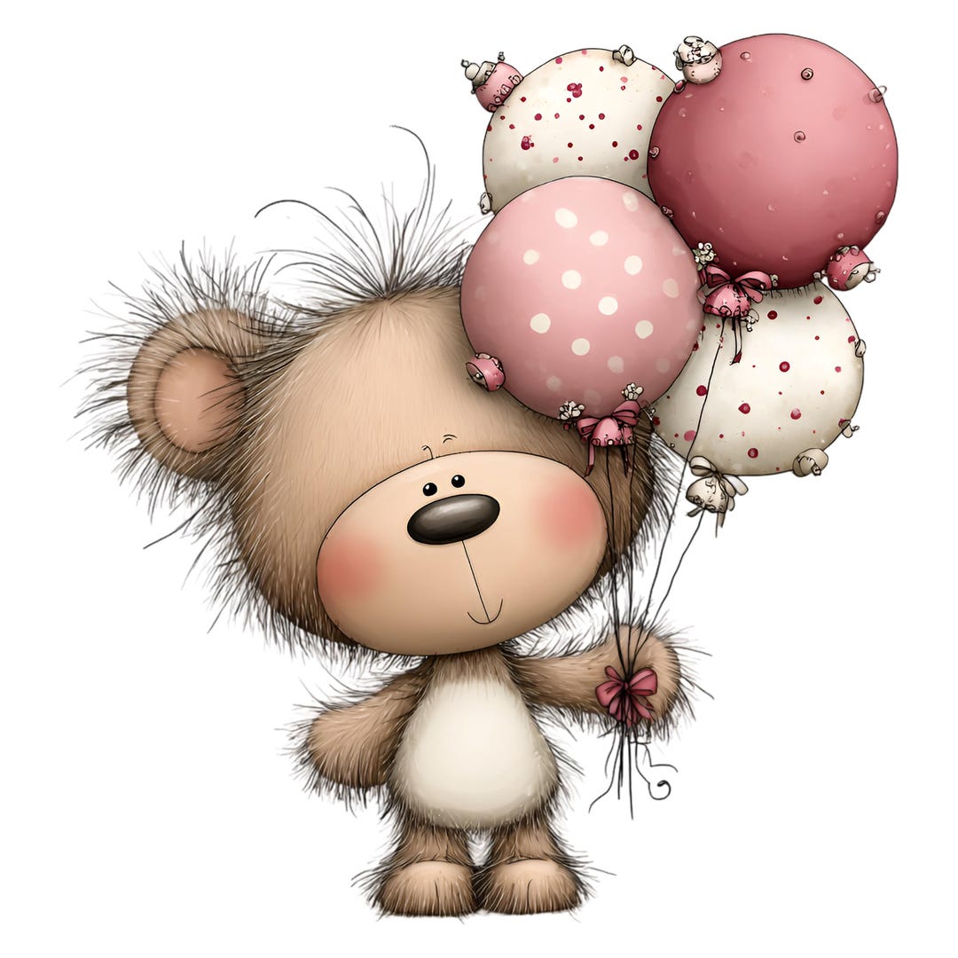 Christmas Animals With Balloon PNG Set: Whimsical Watercolor Clipart ...