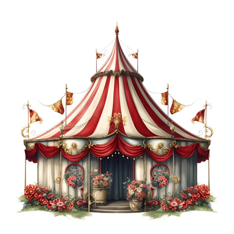 20 PNG Vintage Magical Circus Clipart,whimsical Watercolor Graphics ...