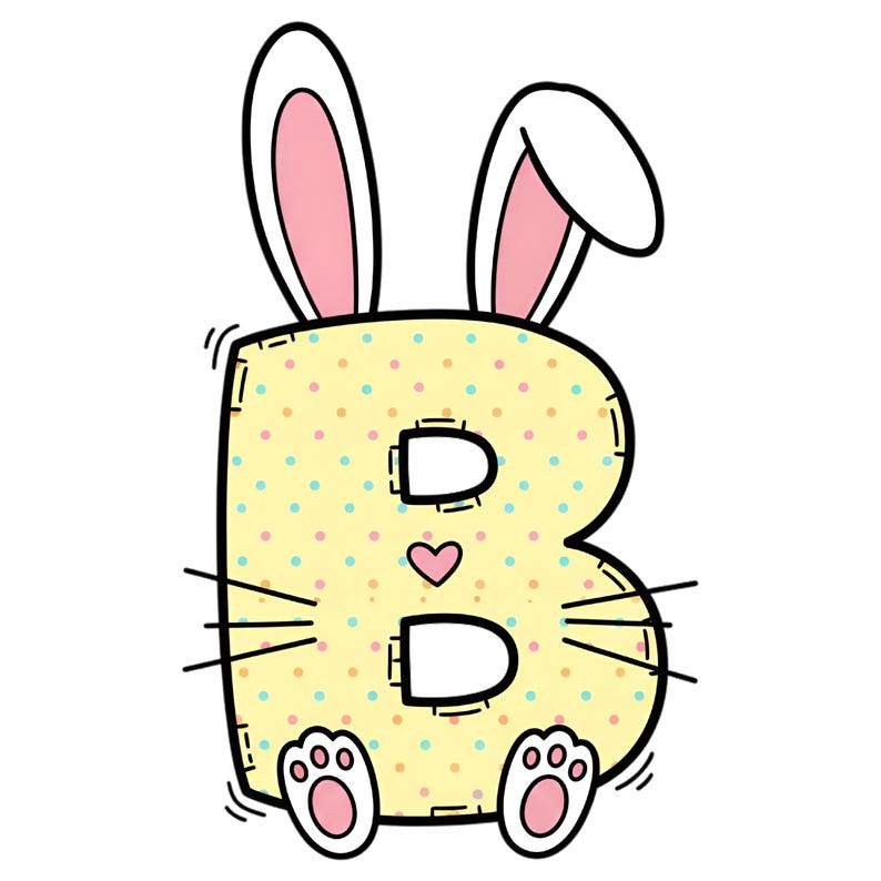 Easter Bunny Alphabet Illustration Set: Spring Holiday Letter Art 36 ...