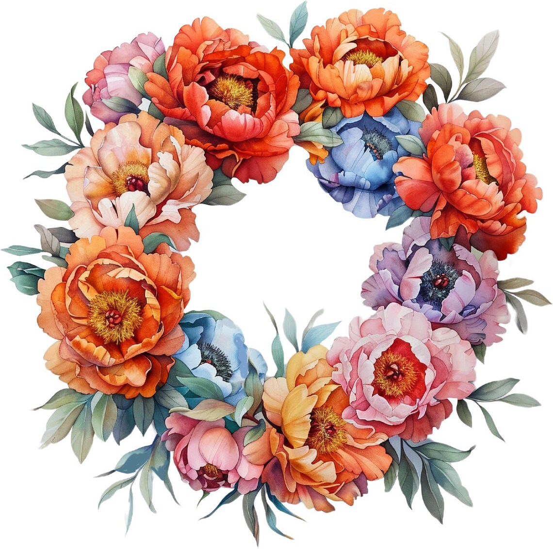 16 PNG Peonies Frame Png, Peony Wreath Clipart,download,digital ...