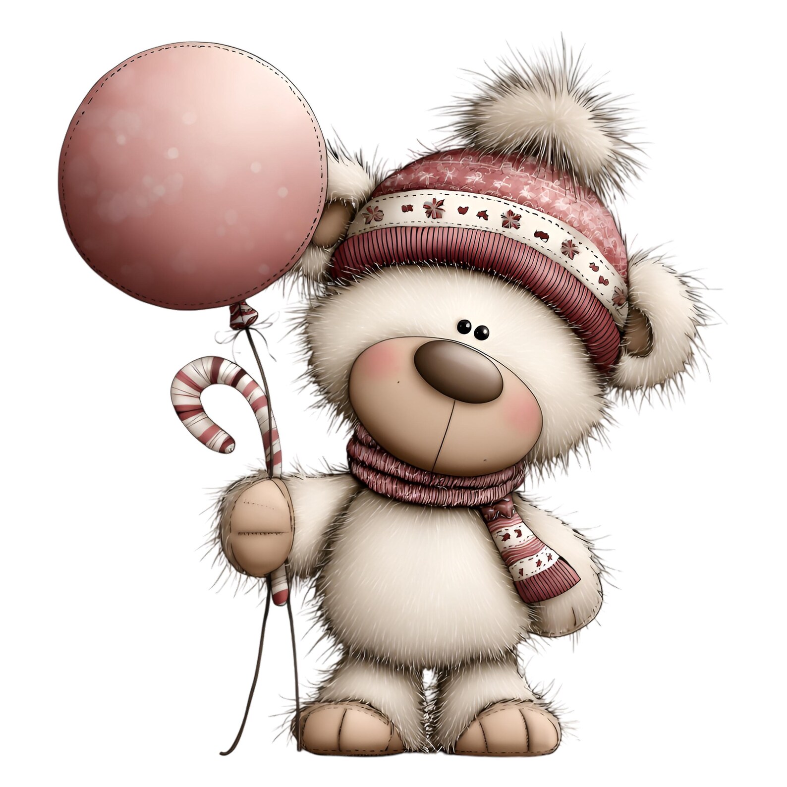 Christmas Animals With Balloon PNG Set: Whimsical Watercolor Clipart ...
