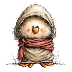 Easter Chicken Illustration Set: Spring Holiday Farm Animal Art 39 PNG ...