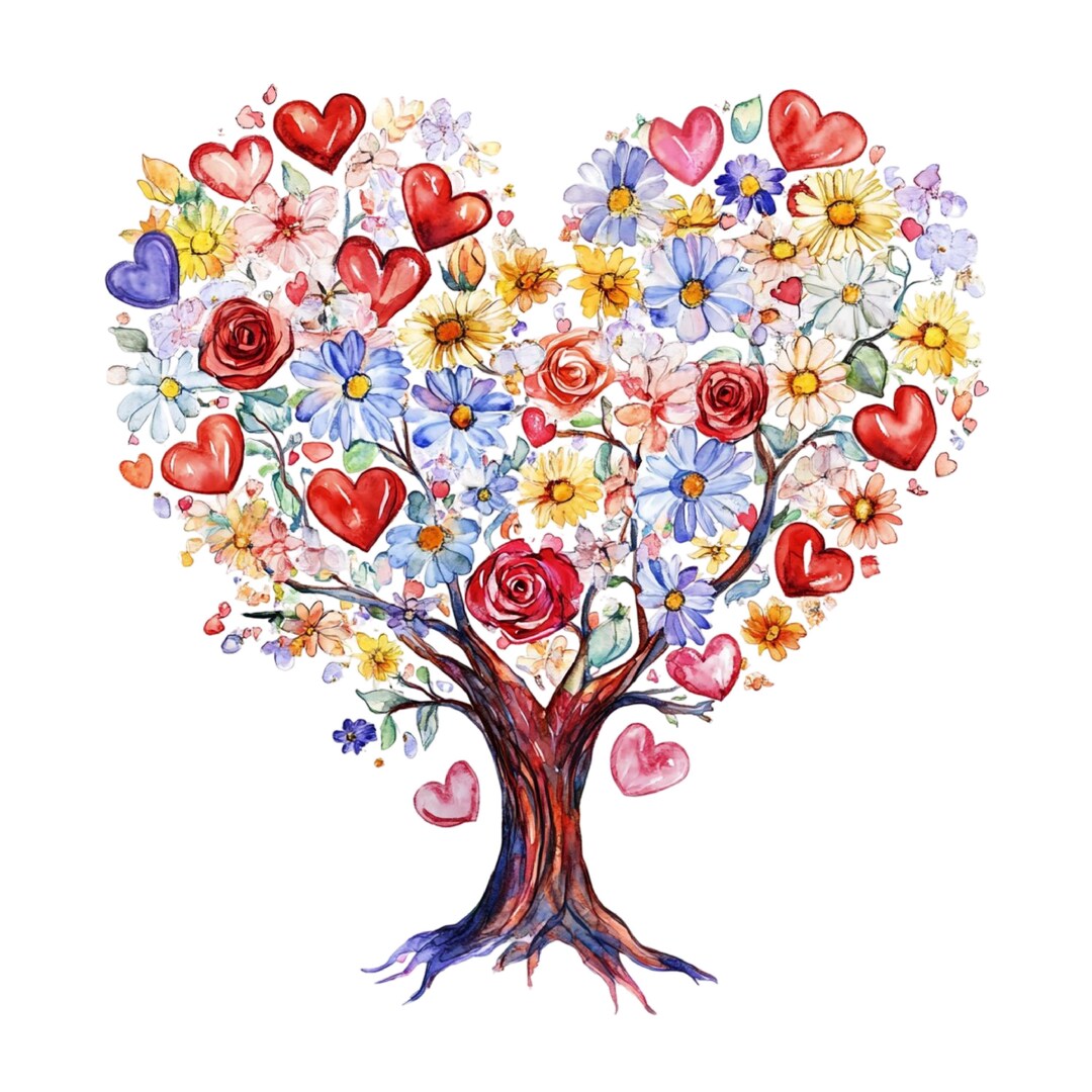 26 PNG Spring Hearts Tree Clipart Clipart, Watercolor Clipart ...