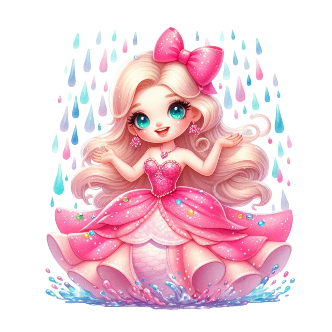 32 PNG Cute Mermaid Clipart, Pink Mermaids Png,mega Bundle,png Bundle ...