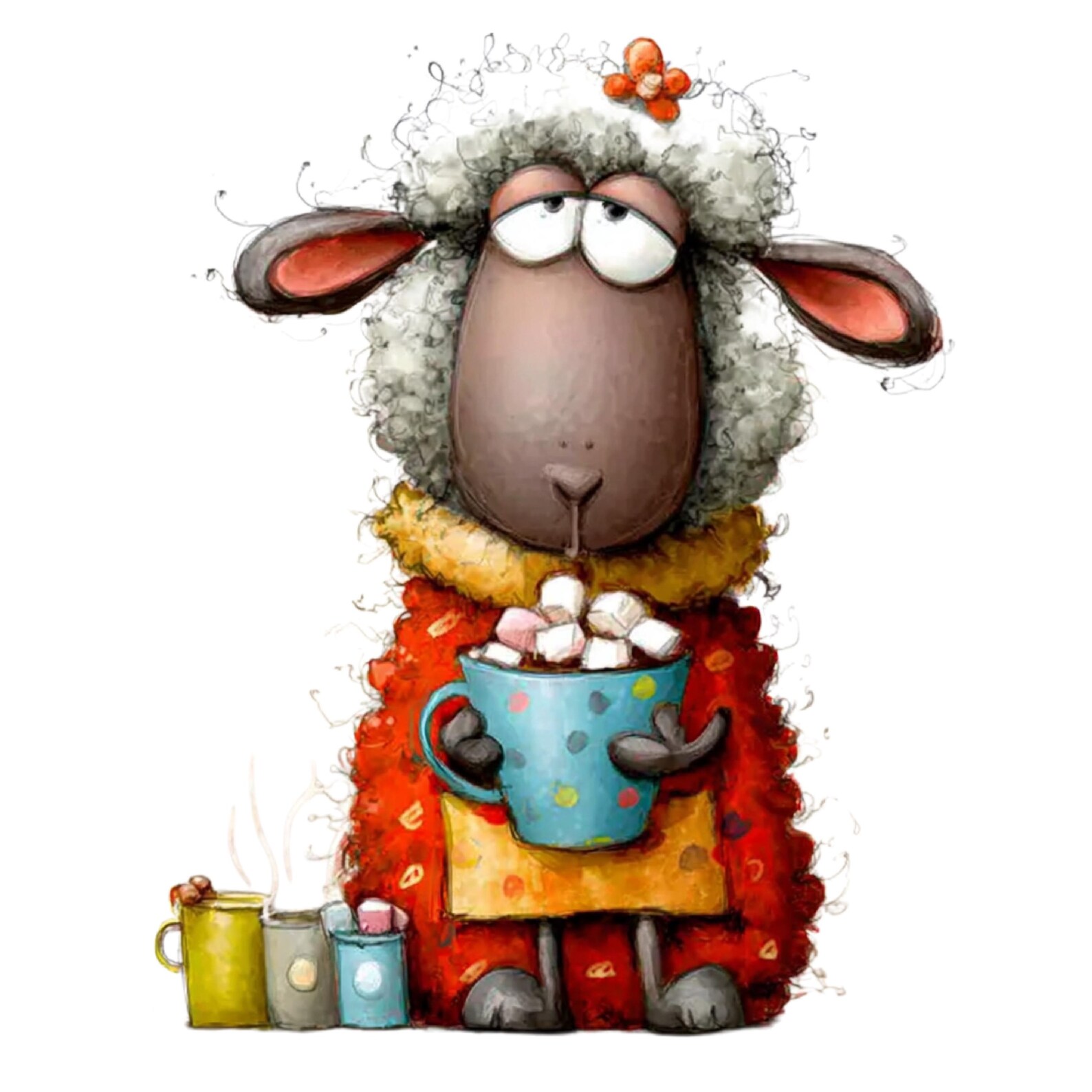 Funny Christmas Sheep Clipart – Cute Holiday Animal PNG Bundle (digital ...