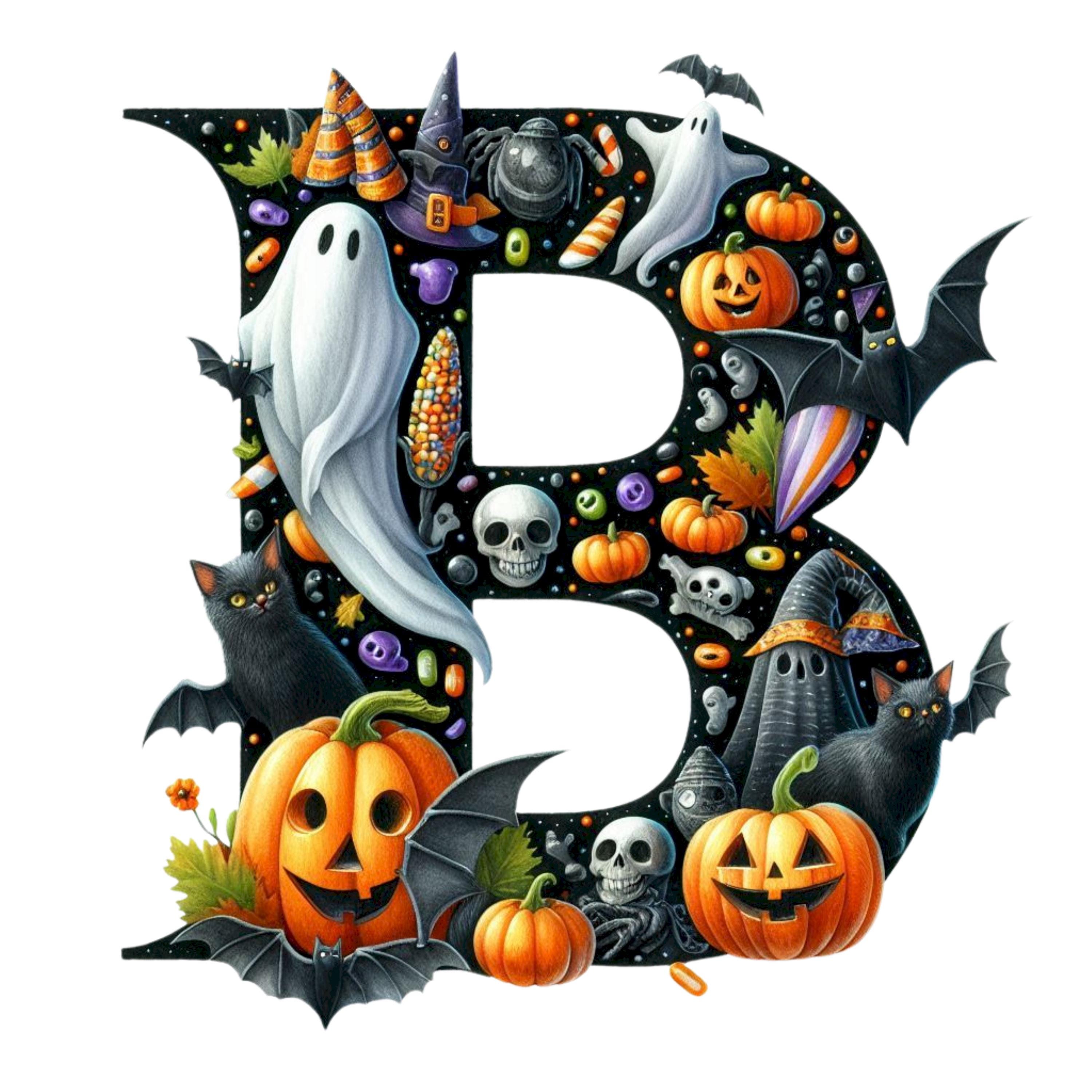 Halloween Alphabet Clipart Sublimation : Spooky Letter PNG Images ...