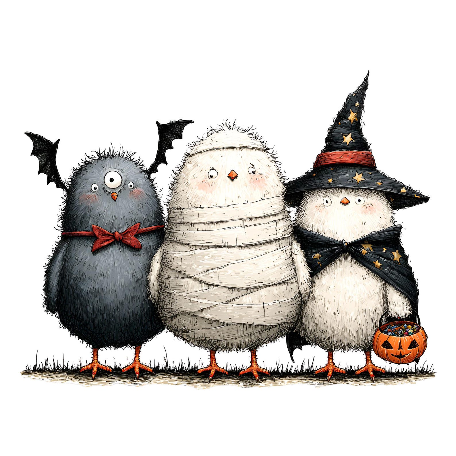 Halloween Animals Clipart Bundle: Spooky Goose, Cow, Rooster, Horse ...