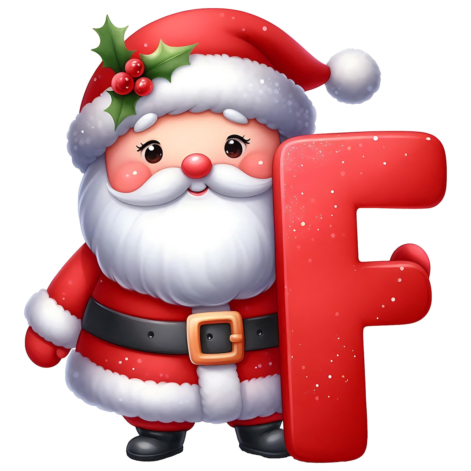 Christmas Santa Alphabet Clipart: Festive Holiday Letters PNG Images ...