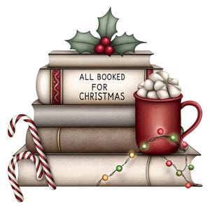 Christmas Book Lover Clipart – Cozy Winter Reading PNG Set (digital ...