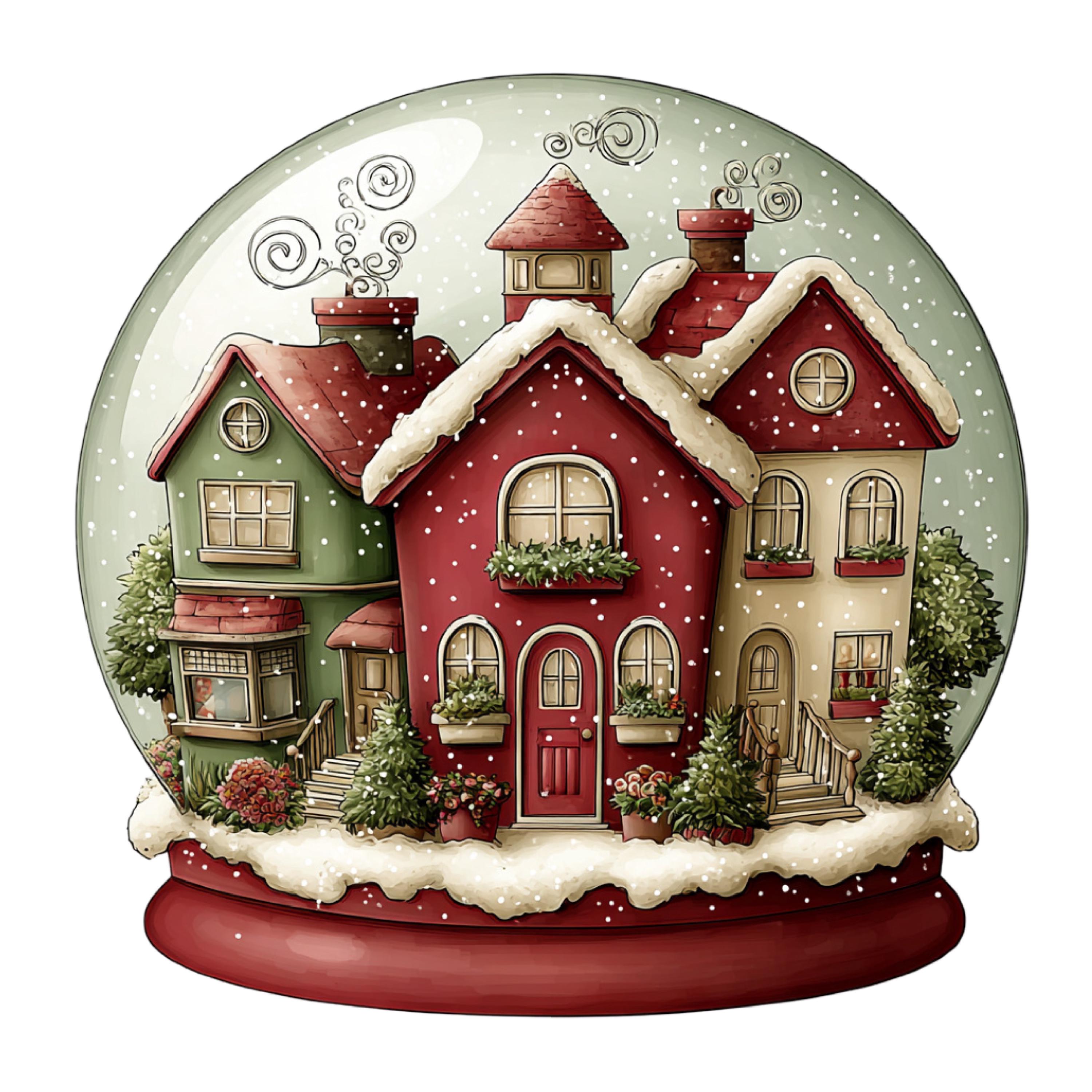Whimsical Christmas House Clipart – Cozy Holiday Home PNG Bundle ...
