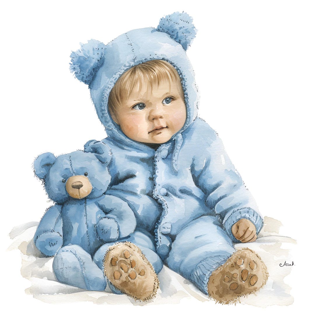 Watercolor Baby Boy Sublimation Designs: Cute Infant PNG Images ...