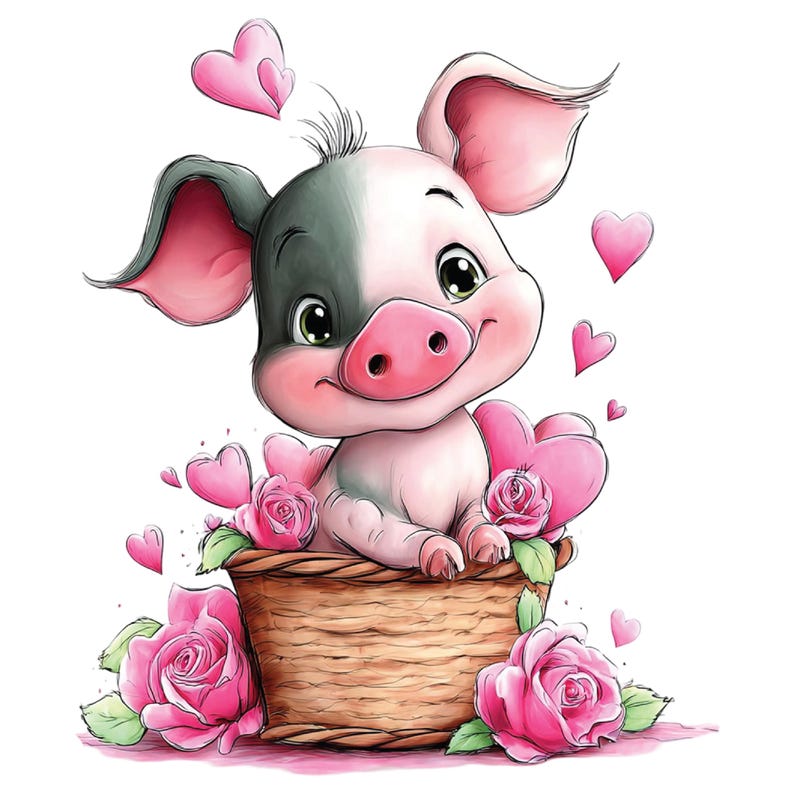 Whimsical Valentine Animals Clipart Set: Romantic Character Bundle 43 ...