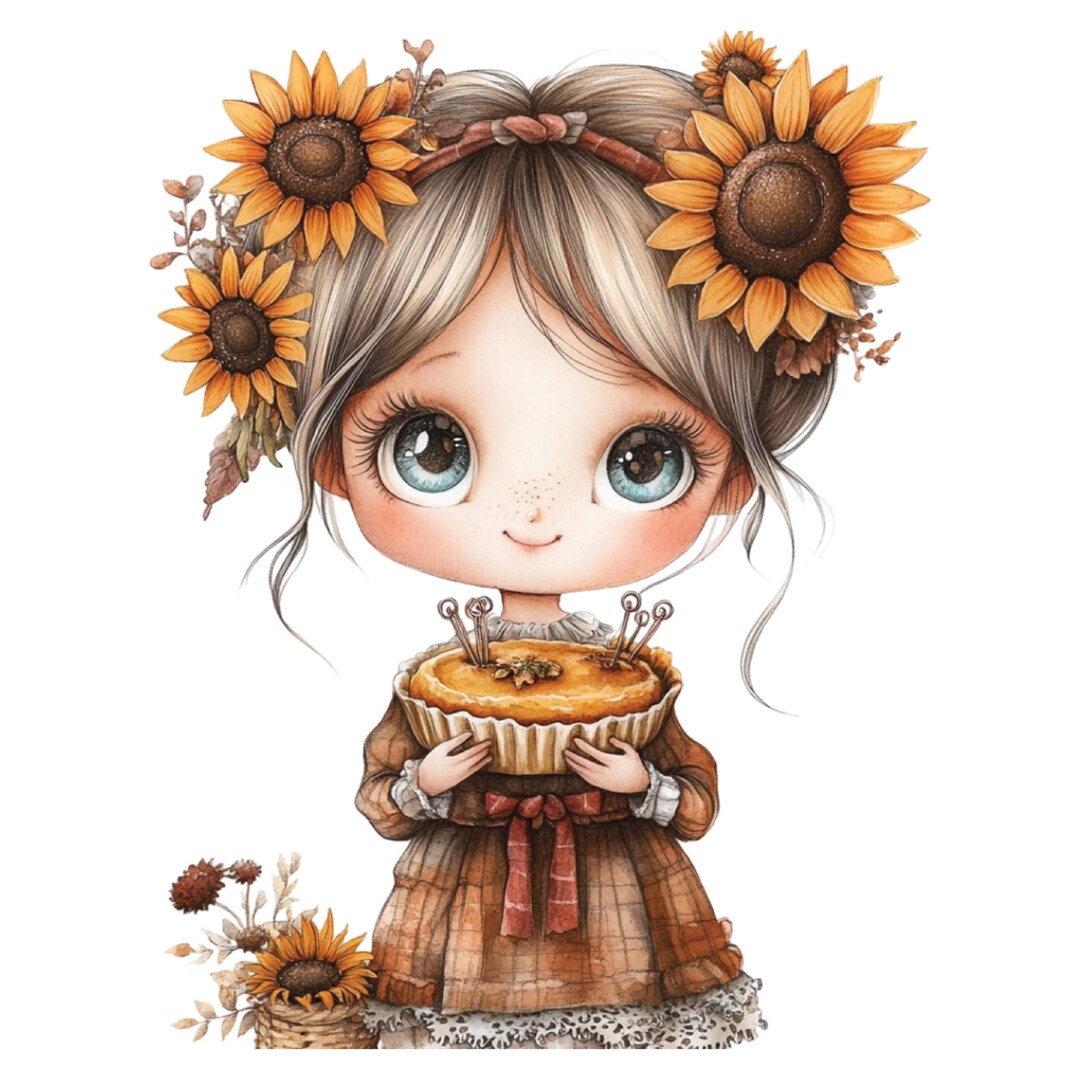 Fall Kids Clipart: Cute Autumn Children PNG Images for Cards, Crafts ...
