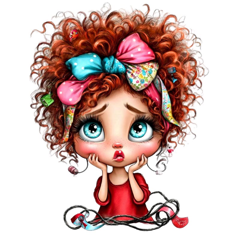 Quirky Frazzled Girl Set: Whimsical Character Art Bundle 36 PNG - Etsy