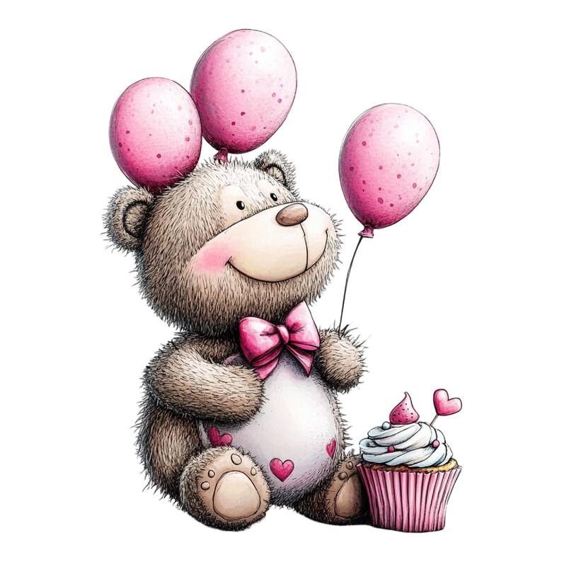 Birthday Bears Clipart Set: Party Celebration Art Bundle 30 PNG - Etsy
