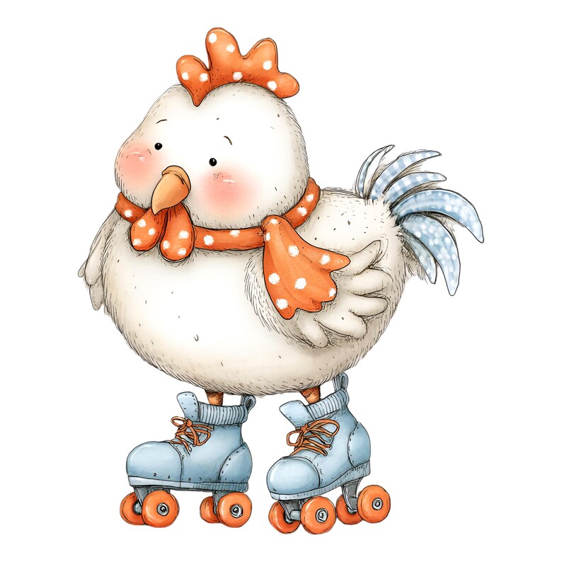 Whimsical Funny Chicken Clipart – Cute Farm Animal Humor PNG Bundle ...