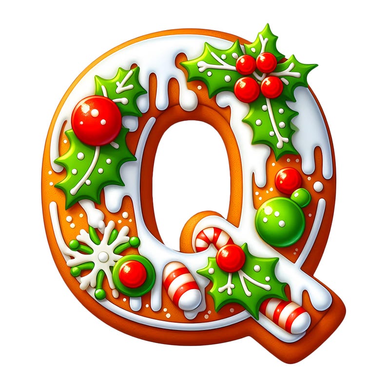 Christmas Gingerbread Alphabet: Festive Cookie Letters PNG Images ...