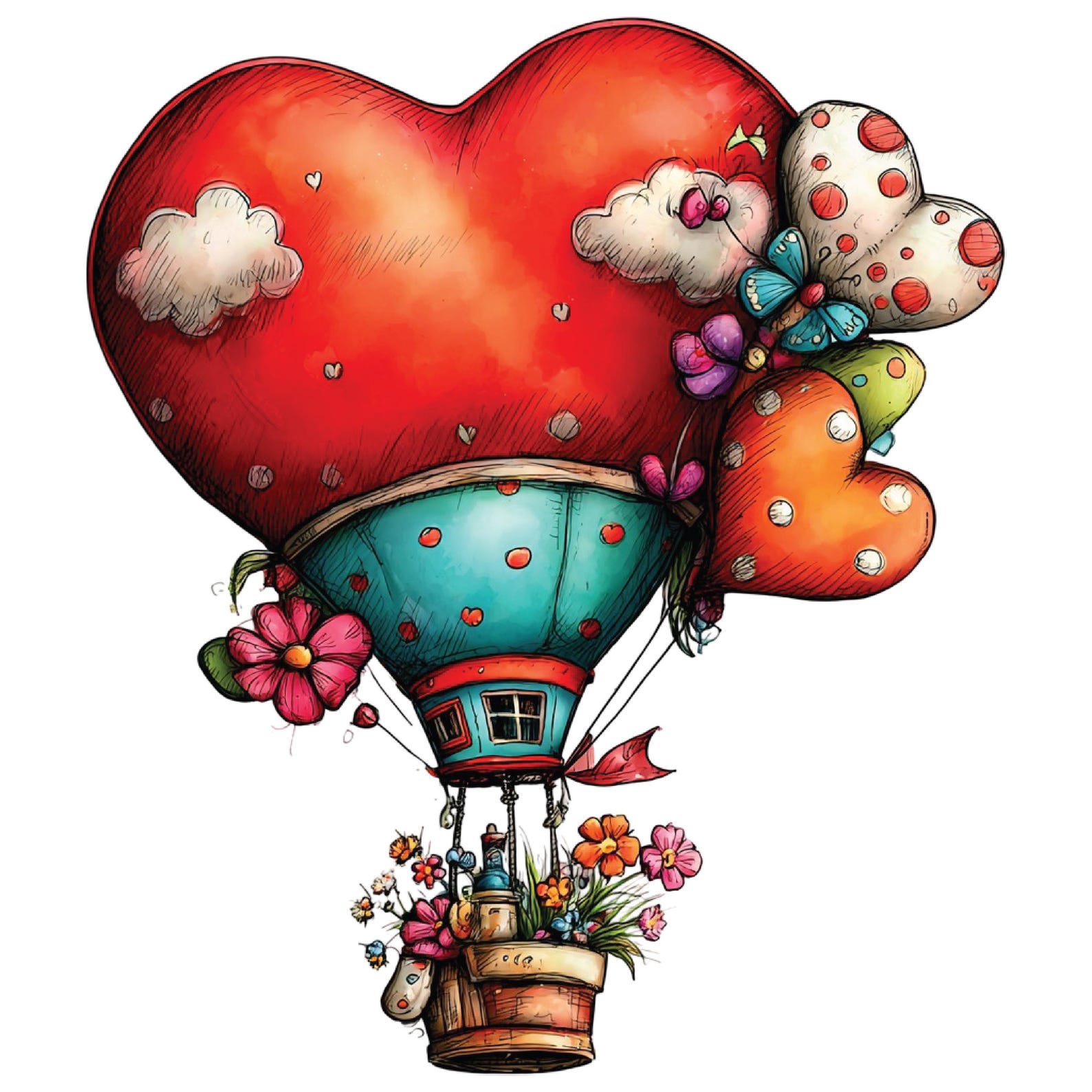 Whimsical Love Set: Romantic Character Art Bundle 37 PNG - Etsy
