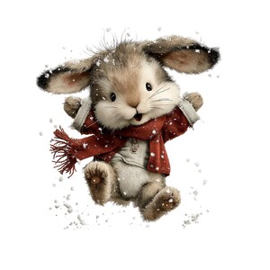 Whimsical Christmas Bunny Clipart – Festive Holiday PNG Set (instant ...
