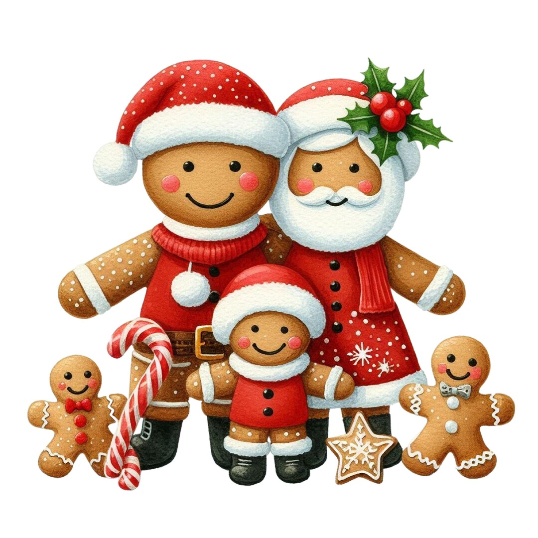 26 PNG Christmas Gingerbread Clipart Bundle,christmas Clipart,instant ...