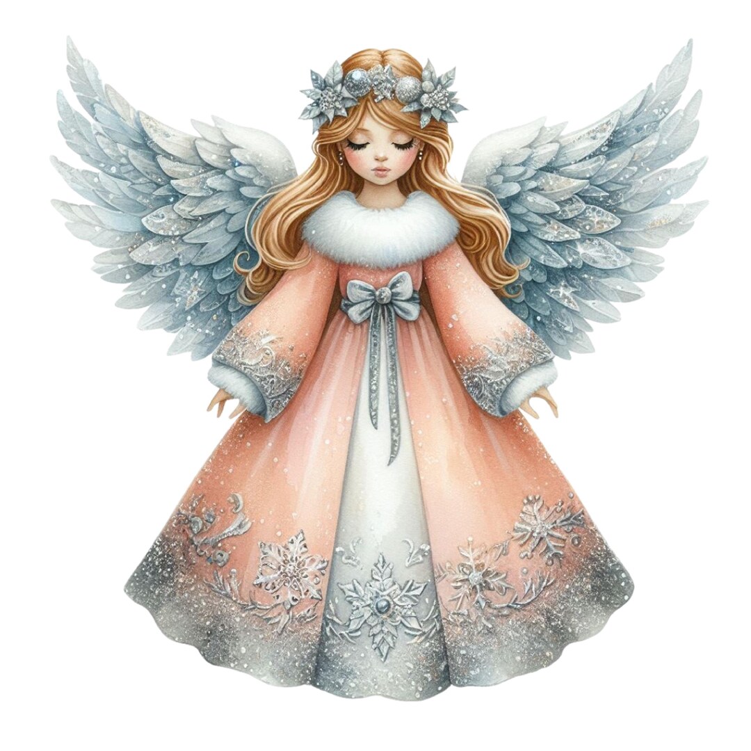 28 PNG Christmas Angel Clipart Bundle,png Files,cute Holiday Angels ...