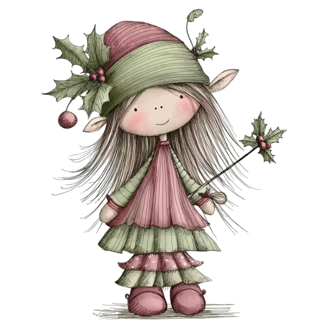 Whimsical Elf Clipart Bundle 3 : Cute Christmas PNG Images (digital ...