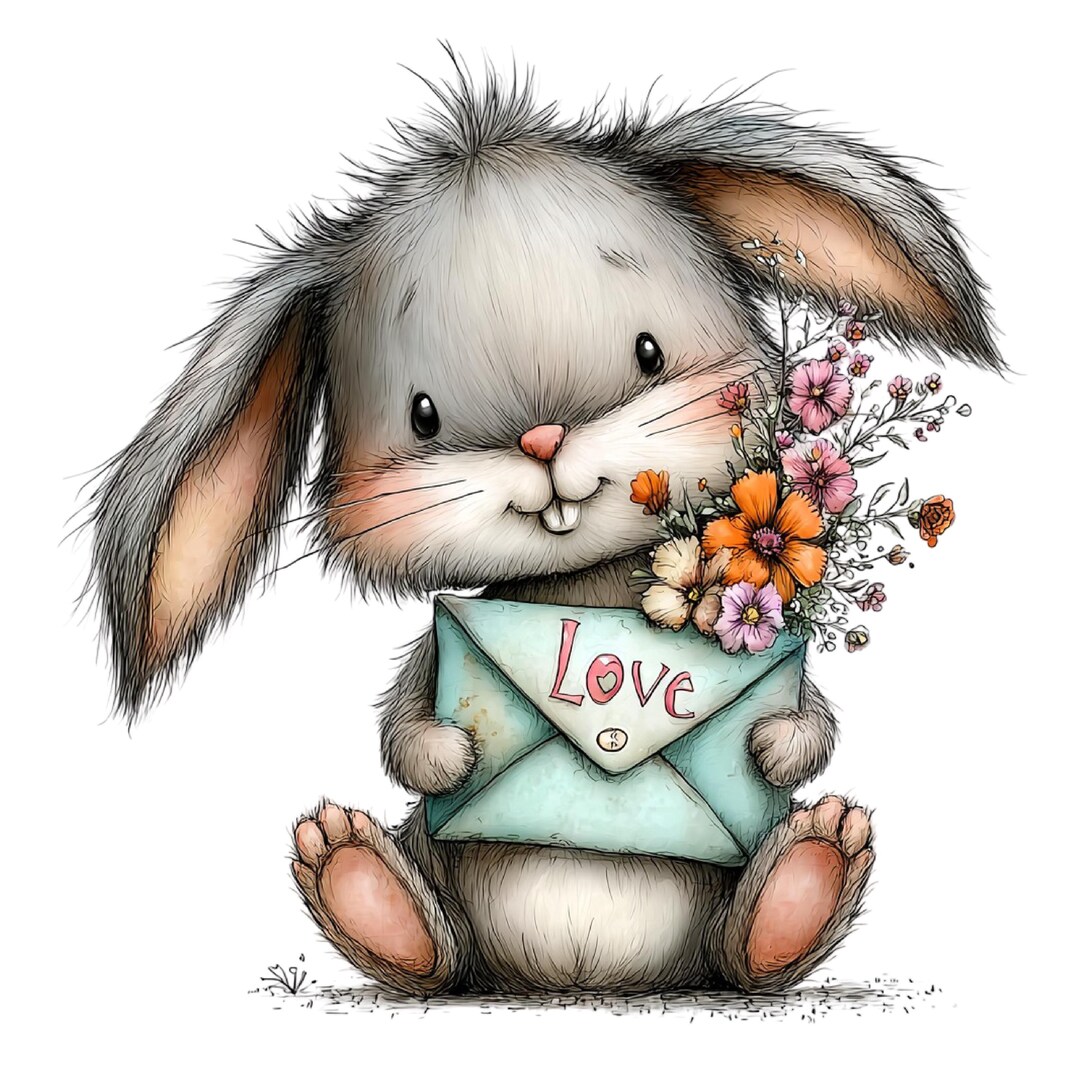 Valentine Woodland Animals Set: Whimsical Forest Love Art Bundle 55 PNG ...
