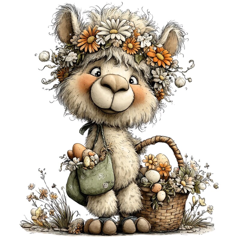 Whimsical Easter Animals Clipart Set: Spring Character Illustration ...