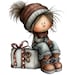Christmas Little Girl Clipart 2 : Cute Holiday PNG Bundle (digital ...