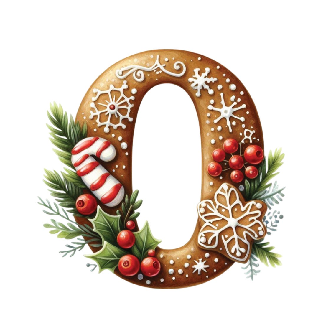 Christmas Gingerbread Cookie Alphabet: Festive Holiday Letters PNG ...
