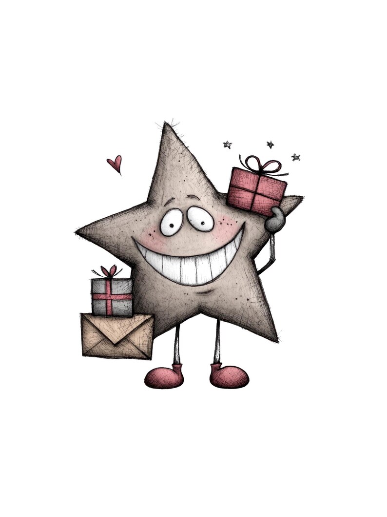 Cute Holiday Star Clipart – Festive Christmas Clipart Set (instant ...