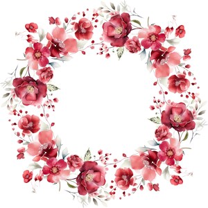 10 PNG Watercolor Red Flowers Clipart,digital Clipart,png Clipart ...